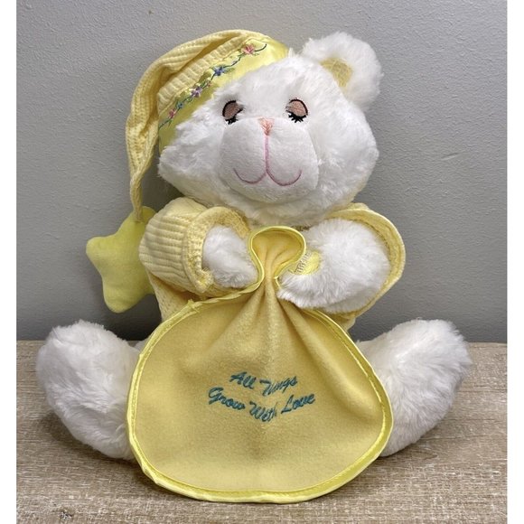 Goffa | Toys | 1 Bedtime Soft Cuddly Teddy Bear Plush White With Yellow ...